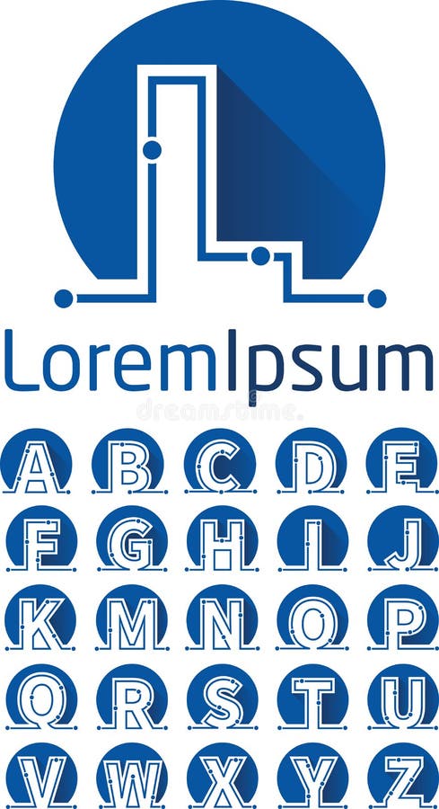 Vector Set of Blue Connection Logos Stock Vector - Illustration of atom ...