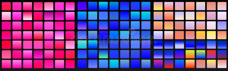 Vector Set of Blue Gradients.Blue Backgrounds Collection Stock Vector ...