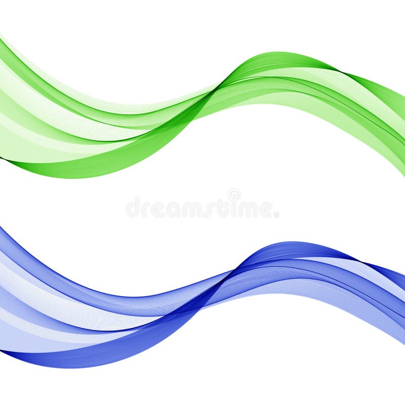 Vector Set of Blue-green Waves. Wave Design Elements Stock Vector ...