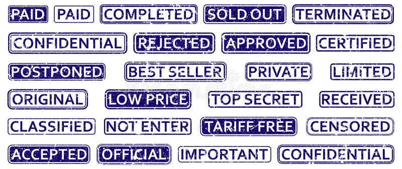 Rubber Stamp Blue Paid Stock Illustrations – 301 Rubber Stamp Blue Paid ...