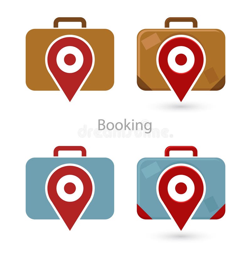Vector Set of Booking Icons Stock Vector - Illustration of destination ...