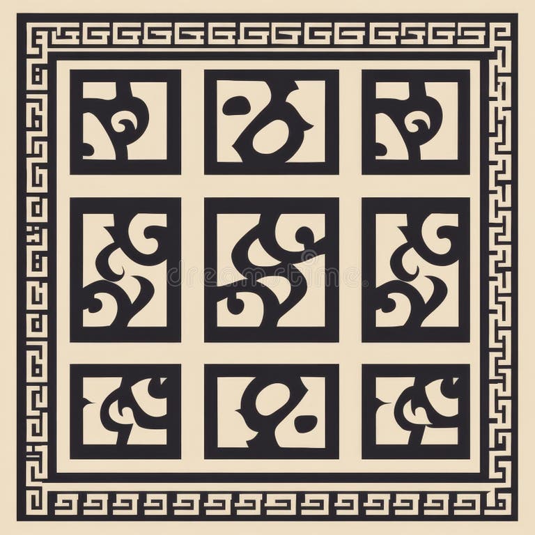 Vector Set of Borders and Frames in Greek Style. Vector Illustration ...