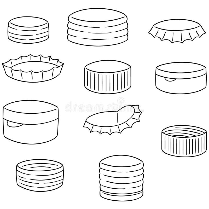 Vector set of bottle cap stock vector. Illustration of beer - 118713729