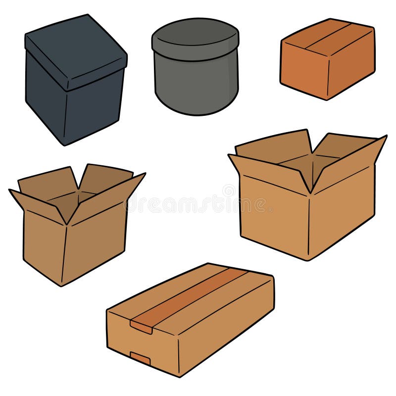 Vector set of box stock vector. Illustration of package - 121022128