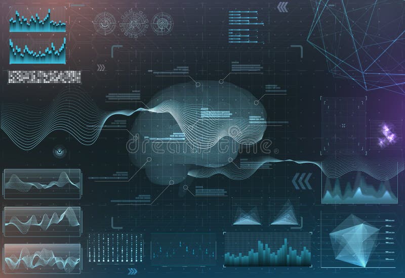 Vector Set of Brain Research Interfaces. Functional Magnetic Resonance ...