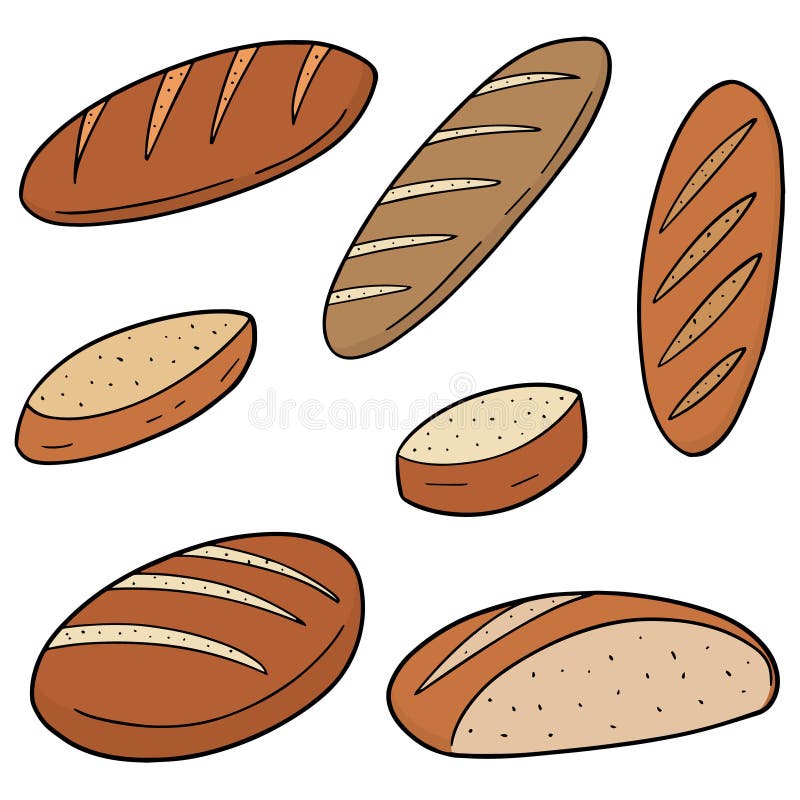 Vector set of bread stock vector. Illustration of food - 119222596
