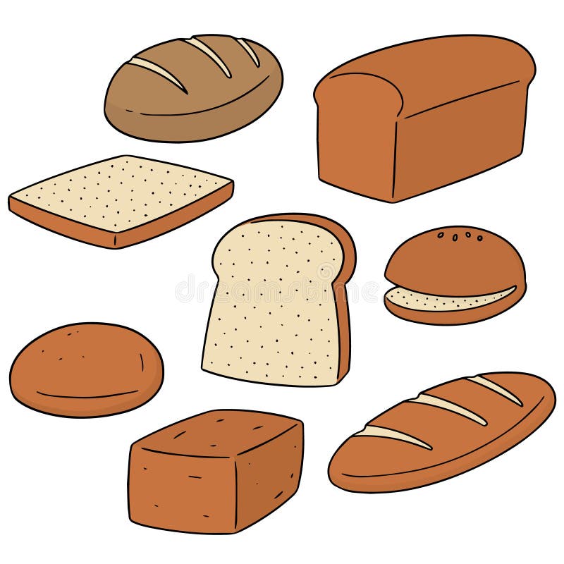 Vector set of bread stock vector. Illustration of graphic - 117487281