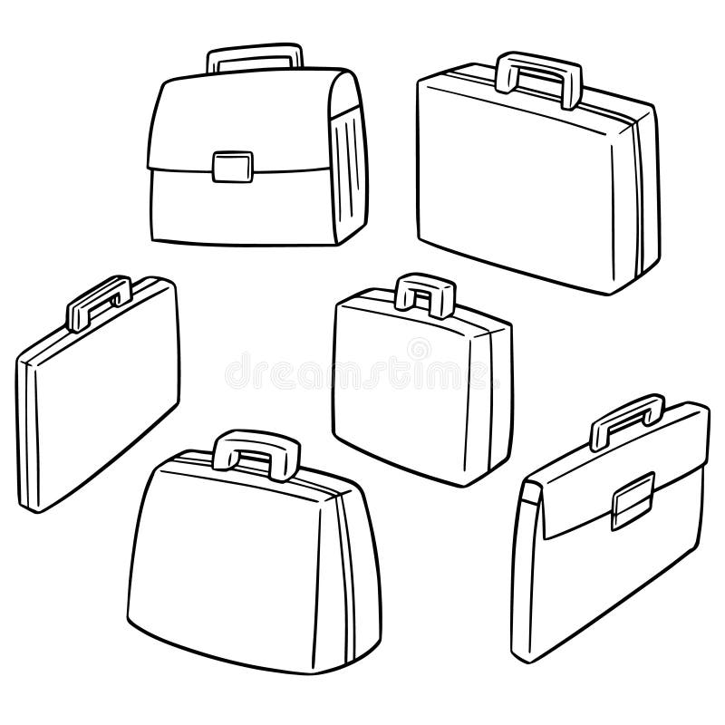 Vector set of briefcase stock vector. Illustration of modern - 119222341