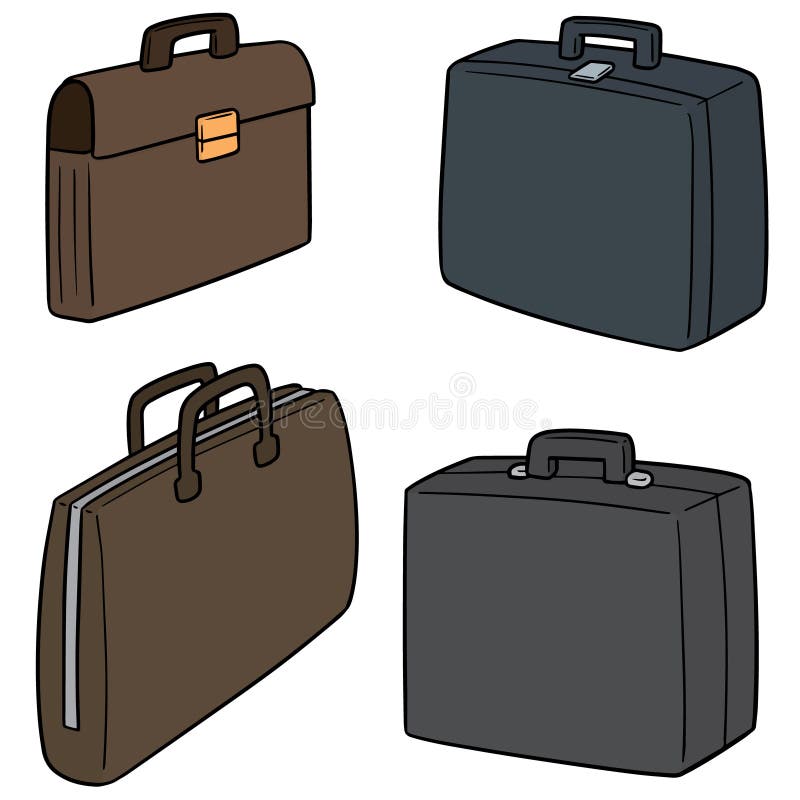 Vector set of briefcase stock vector. Illustration of hand - 121022209