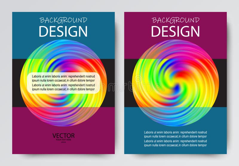 Vector Set of Bright Abstract Backgrounds. Multi-colored Vortex Stock ...