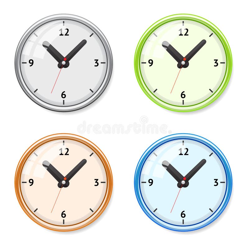 Vector Set of bright clock stock vector. Illustration of glossy - 66928432