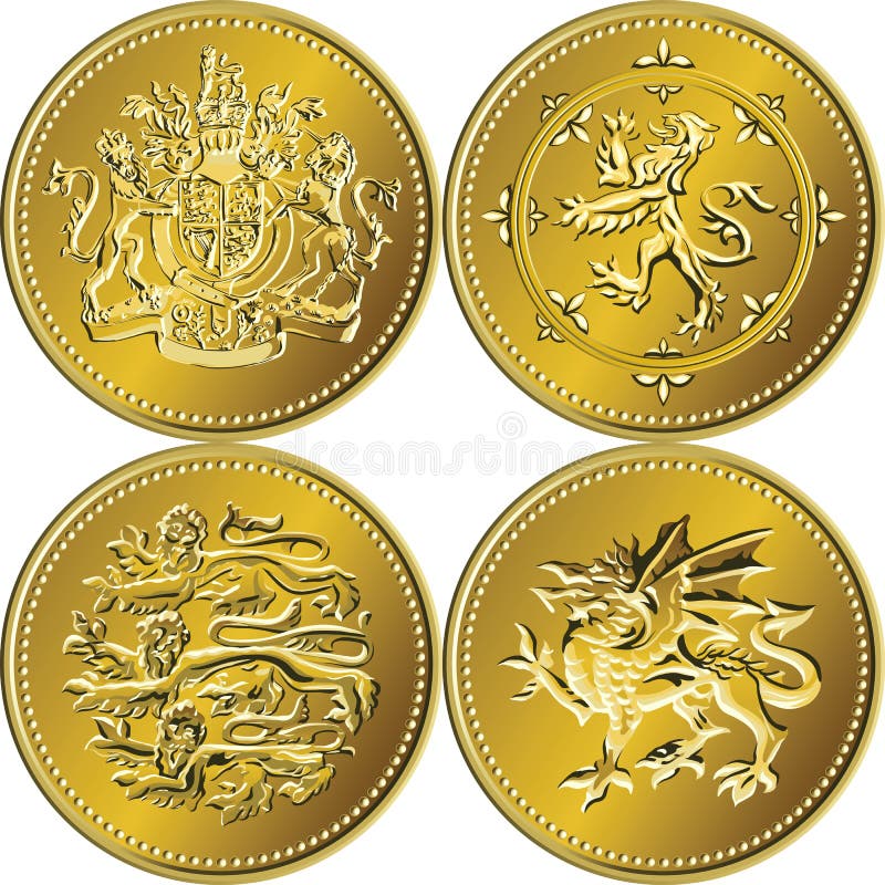 One Pound Detailed Vector Coin Stock Vector - Illustration of ...
