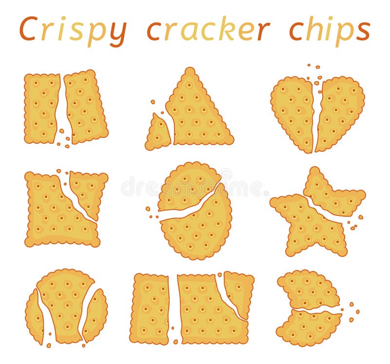 Set of Cracker Chips. Vector Stock Vector - Illustration of delicious ...