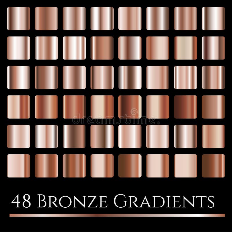 Vector Set of Bronze Gradients.Large Squares Collection Stock ...
