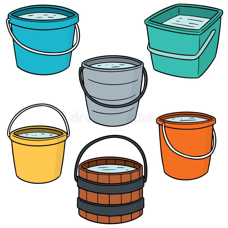 Vector set of buckets stock vector. Illustration of decorative - 118801910