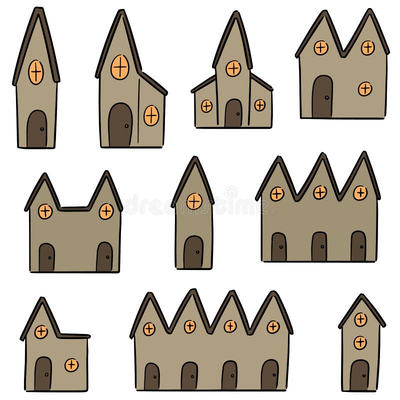 Vector set of building stock vector. Illustration of icon - 188654766