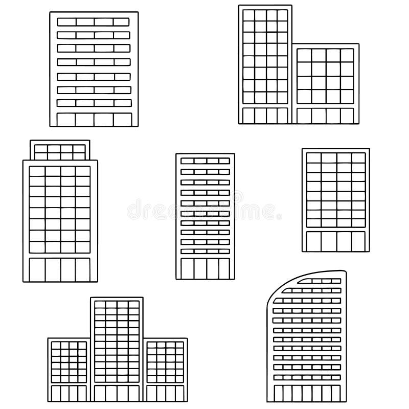 Vector set of building stock vector. Illustration of design - 144513591
