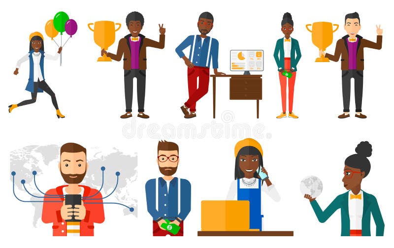 Vector Set of Business Characters. Stock Vector - Illustration of ...