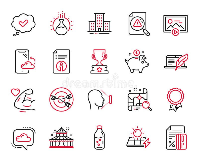 Vector Set of Business Icons Related To Start Presentation, Search ...