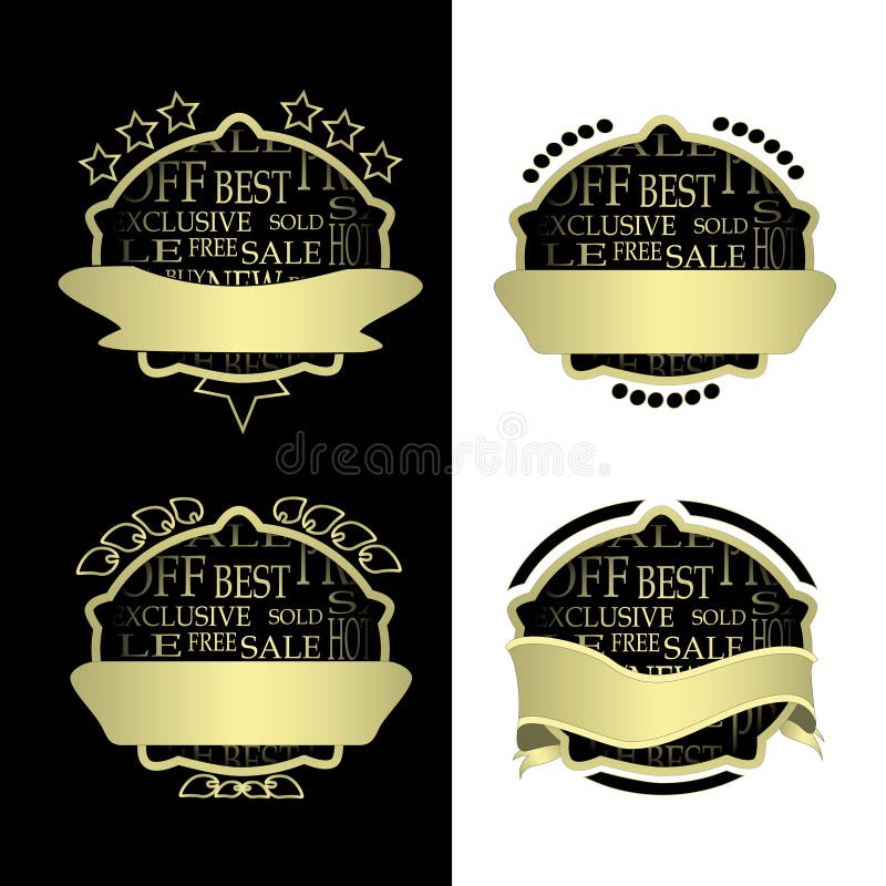 Vector Set of Business Labels Stock Vector - Illustration of black ...
