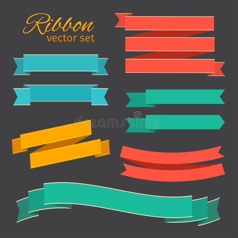 Vector Set of Business Ribbons Vintage Style for Design Stock Vector ...