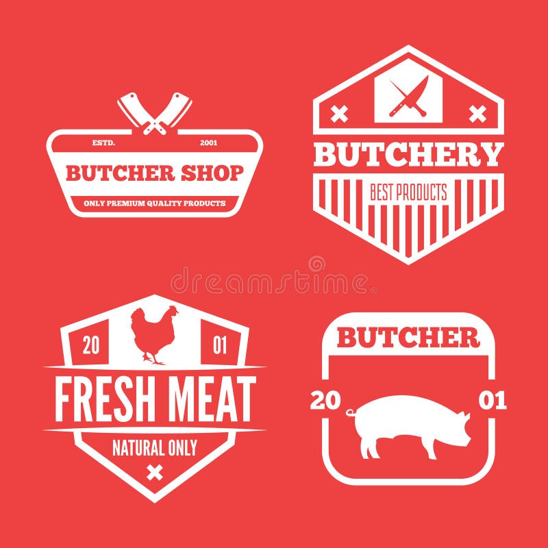 Vector Set of Butchery Labels, Badges and Design Elements Stock Vector ...