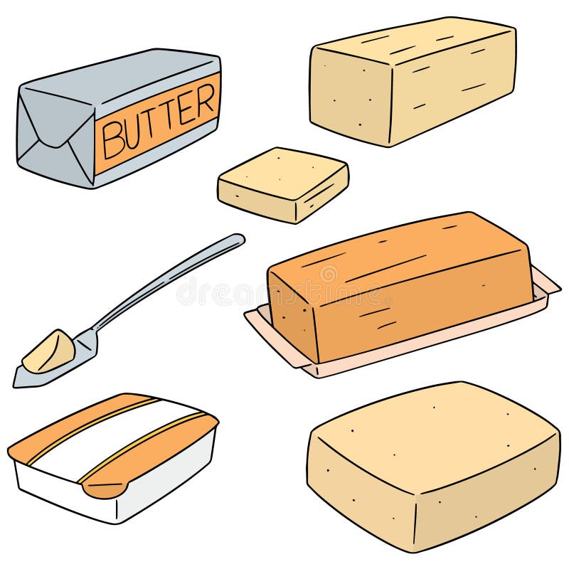 Butter Cut Piece Icon. Vector Illustration Of A Piece Of Butter. Hand ...