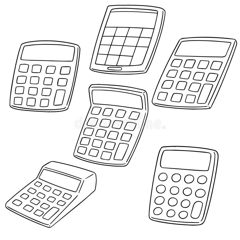Vector set of calculator stock vector. Illustration of decor - 118215193