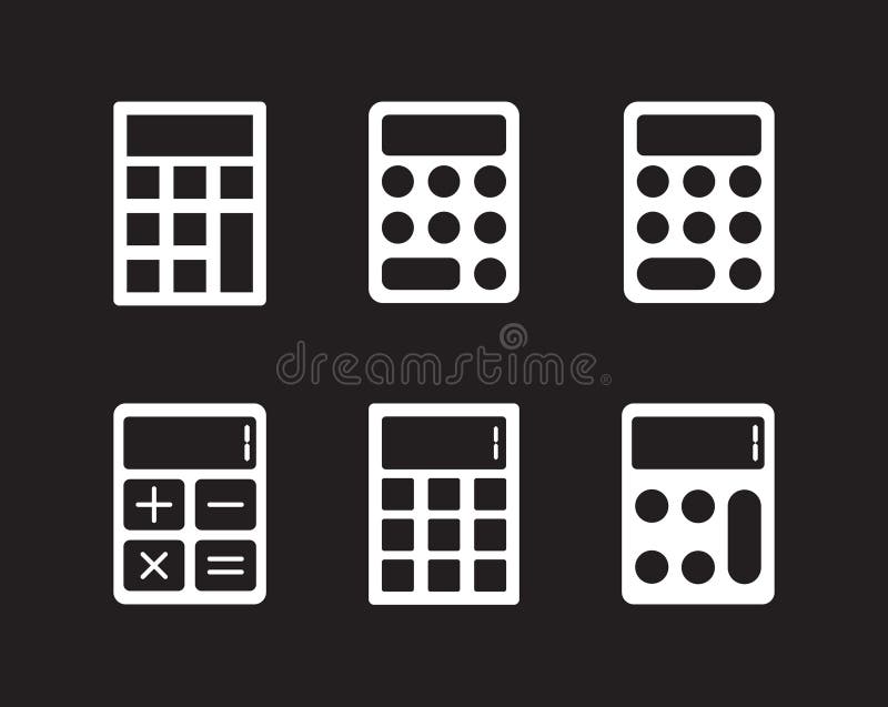 Vector Set of Calculator Icon Symbols Stock Illustration - Illustration ...