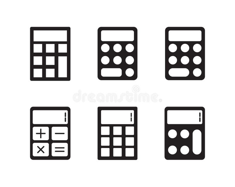 Vector Set of Calculator Icon Symbols Stock Vector - Illustration of ...