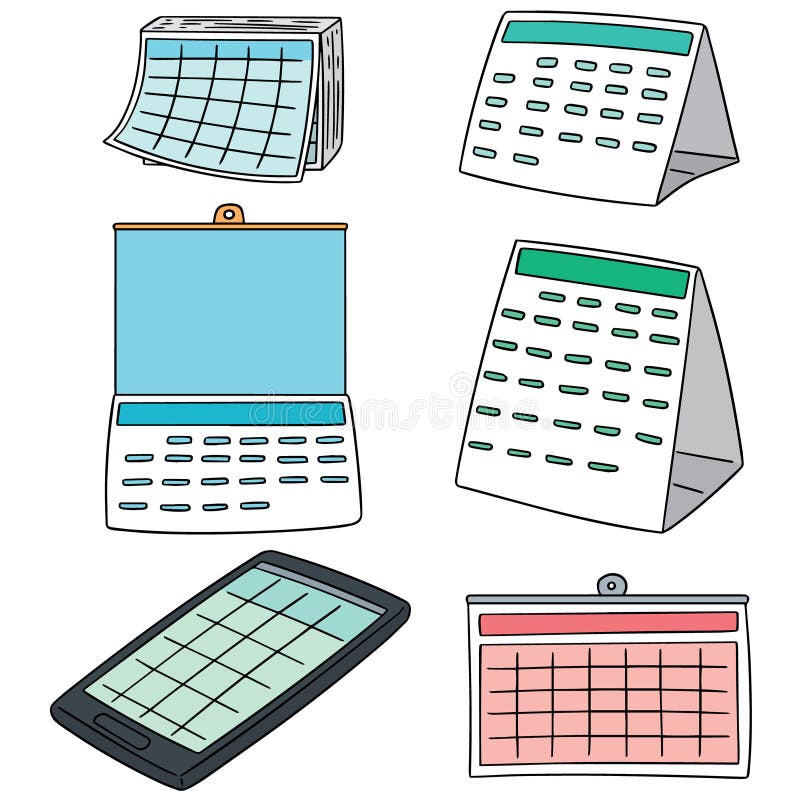 Vector set of calendar stock vector. Illustration of calendar - 119229681