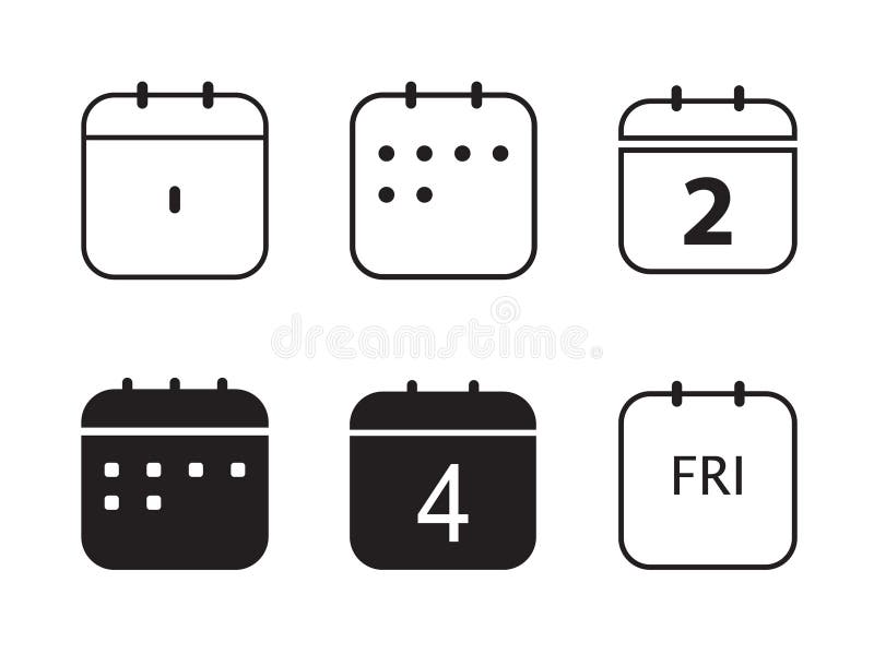Vector Set of Calendar Icon Symbols Stock Vector - Illustration of ...