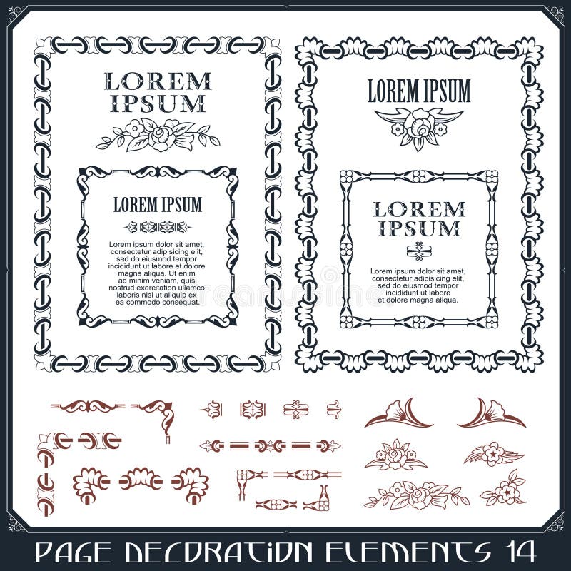 Vector Set of Calligraphic Design Elements and Page Decor Stock Vector ...