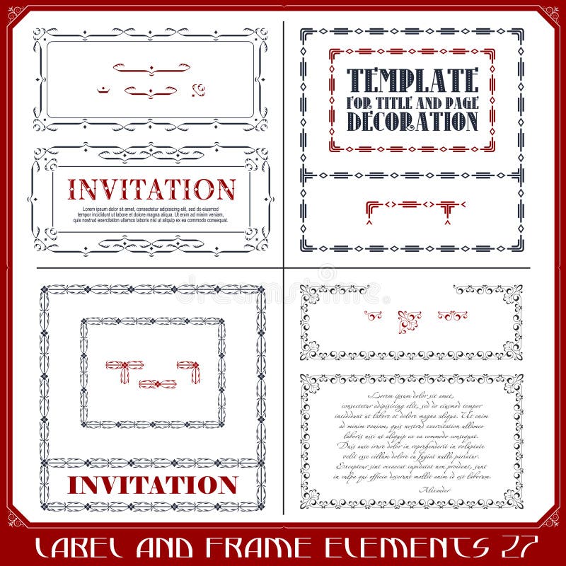 Vector Set of Calligraphic Design Elements and Page Decor Stock Vector ...