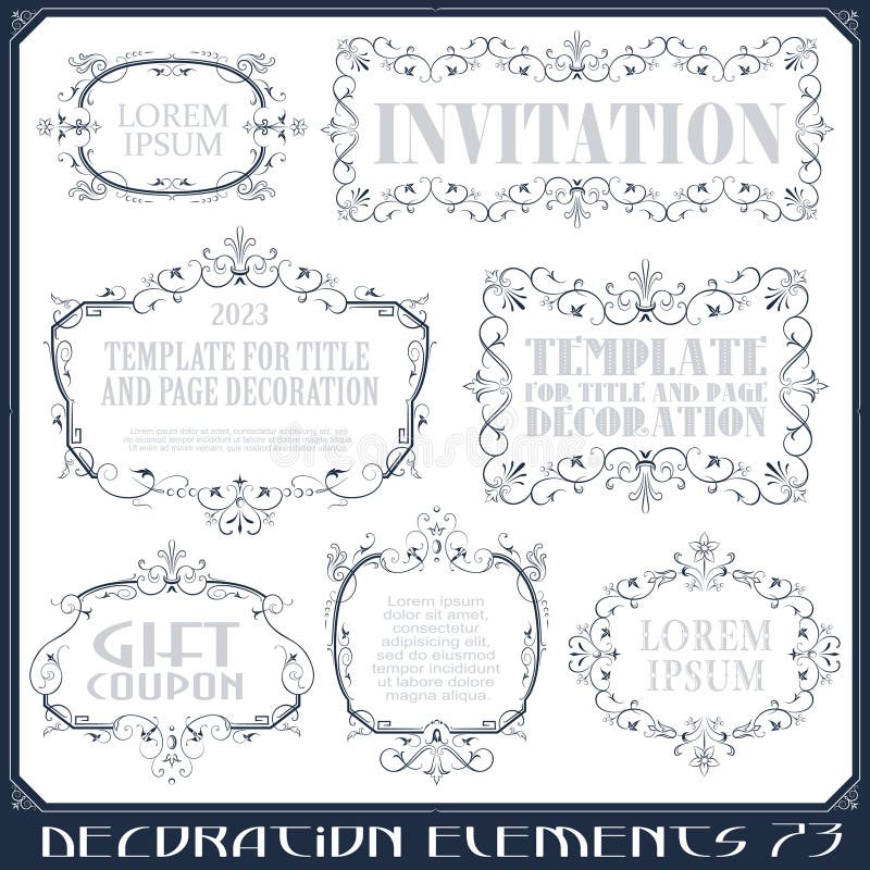 Vector Set of Calligraphic Design Elements and Page Decor Stock Vector ...