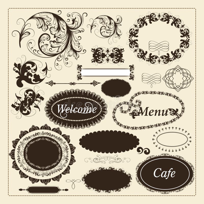 Calligraphic Design Elements and Page Decorations Stock Vector ...