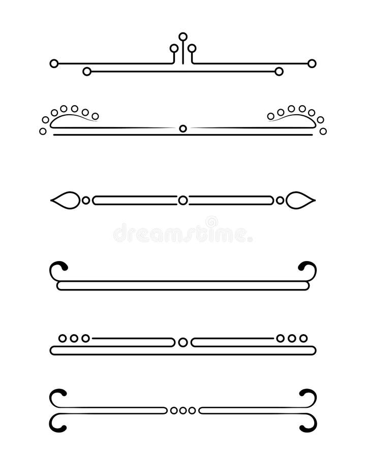 Set of Text Dividers. Calligraphic, Graphic Design Elements-04 Stock ...
