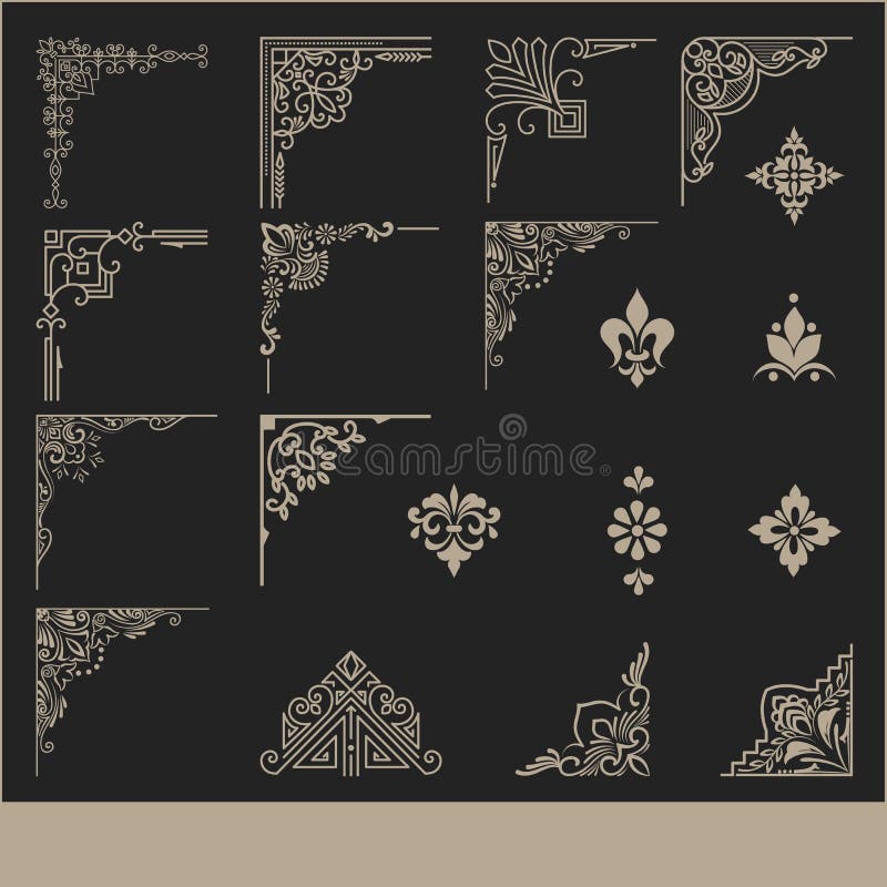 Vector Set of Calligraphic and Page Decoration Corner Design Elements ...