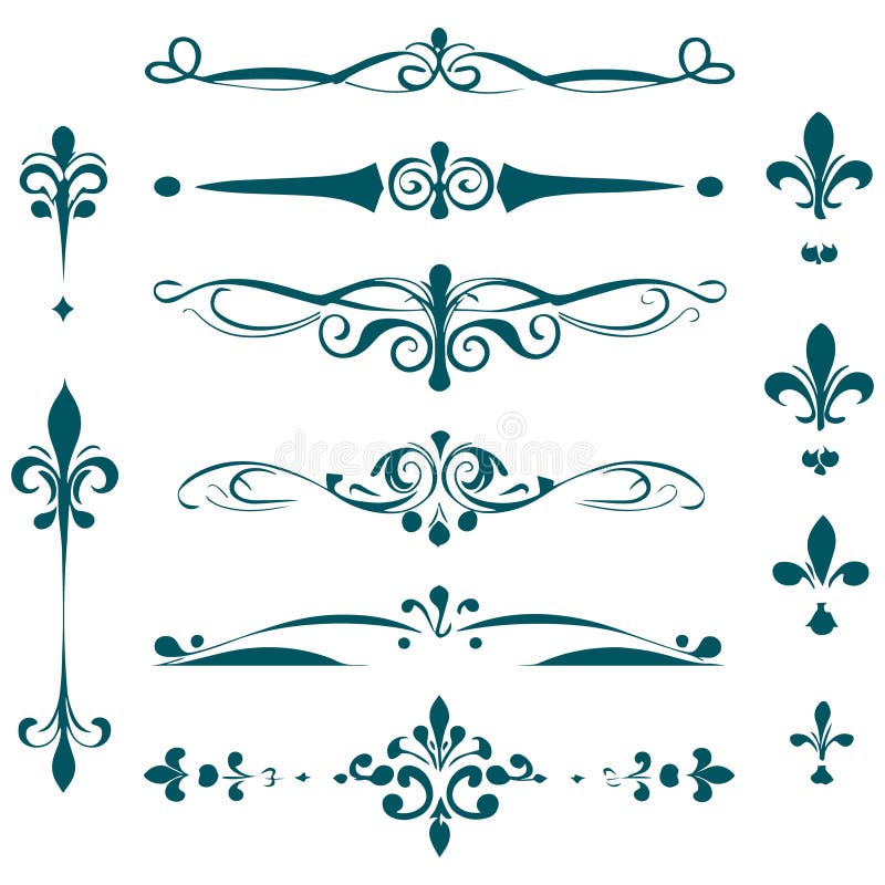 Vector Set of Calligraphic and Page Decoration Design Elements. Elegant ...