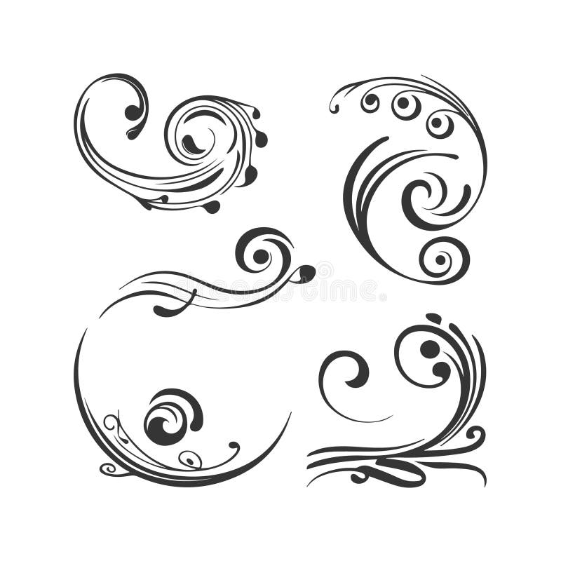 Vector Set of Calligraphic and Page Decoration Design Elements. Elegant ...