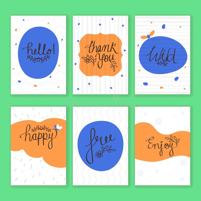 Vector Set of Calligraphic Text with Ornamental Elements for Lettering ...