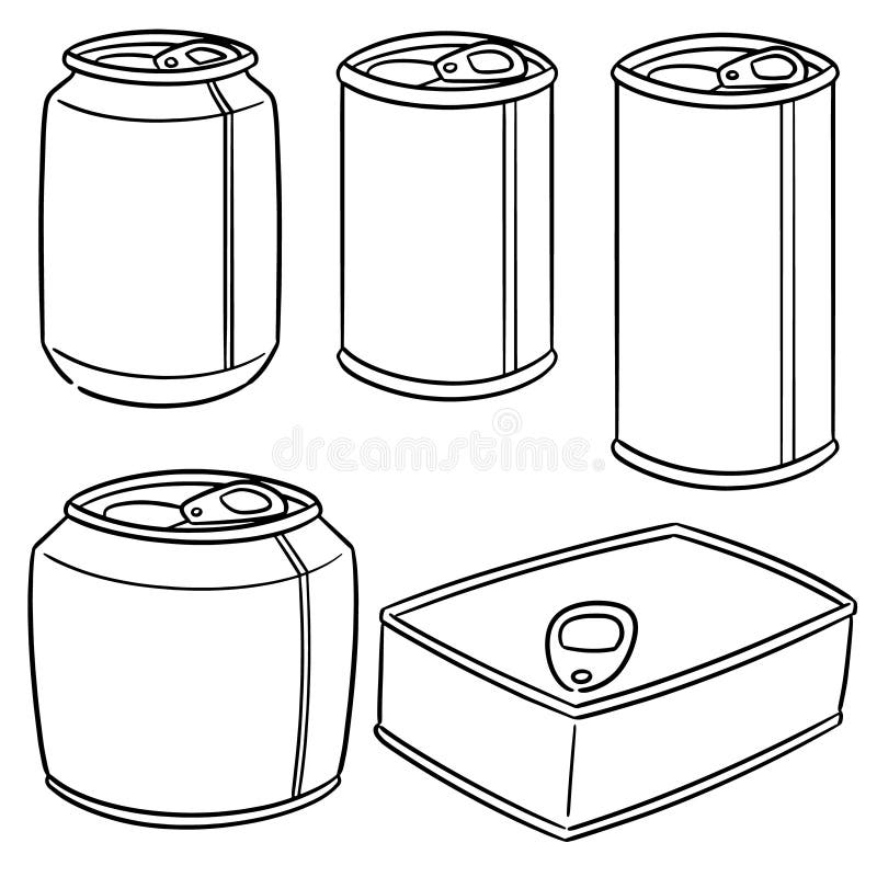 Vector set of can stock vector. Illustration of doodle - 144472204