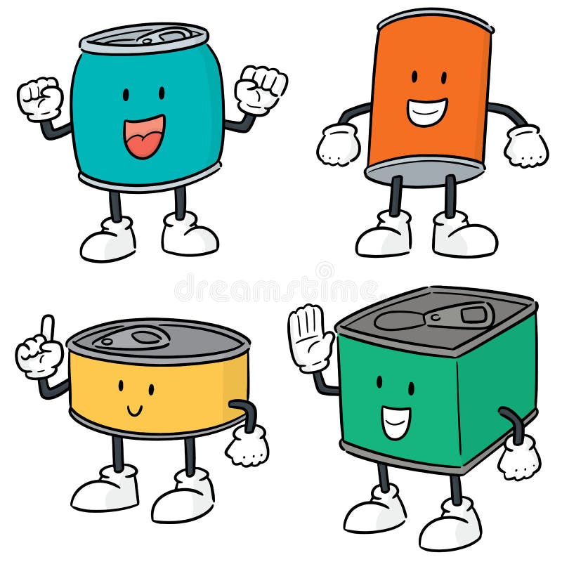 Vector set of can cartoon stock vector. Illustration of juice - 186161006