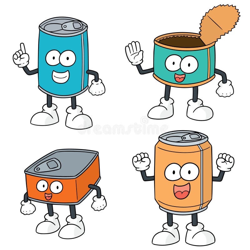 Vector set of can cartoon stock vector. Illustration of beer - 118710474