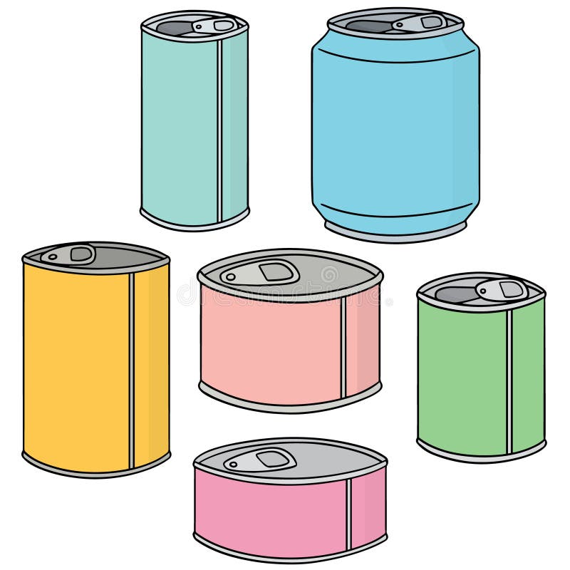 Vector set of can stock vector. Illustration of draw - 107027515