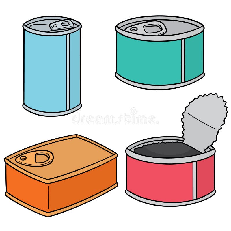 Vector set of can stock vector. Illustration of graphic - 121022162
