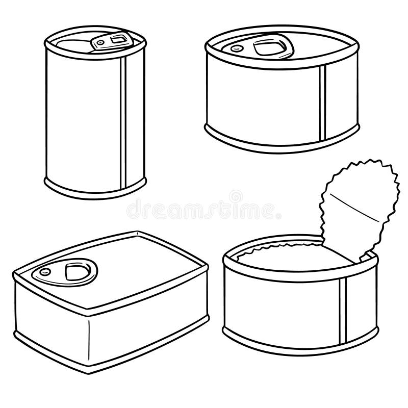 Vector set of can stock vector. Illustration of beverage - 121022178