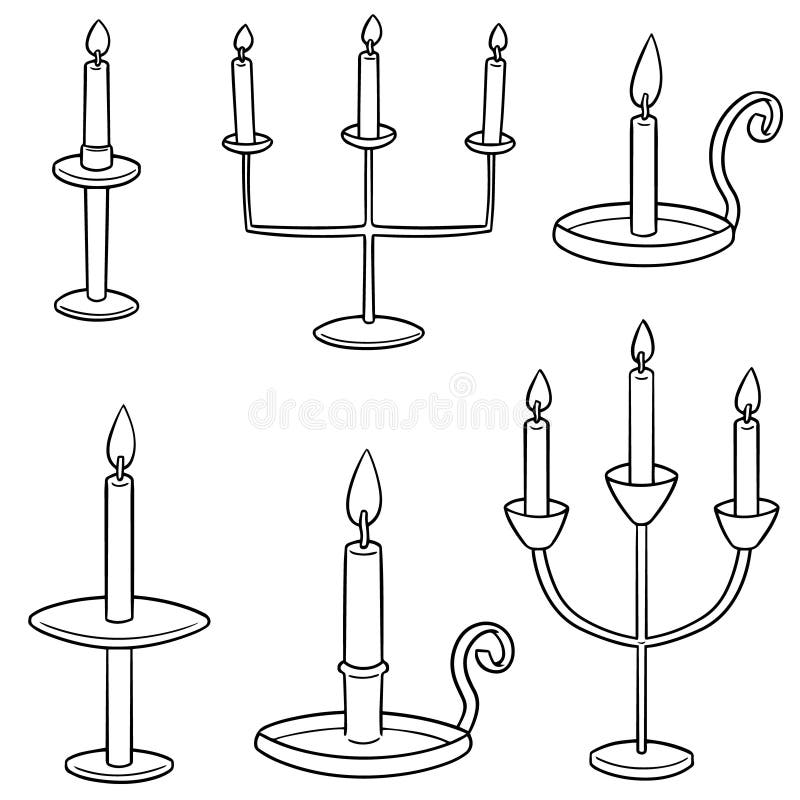 Vector set of candle stick stock vector. Illustration of drawing ...