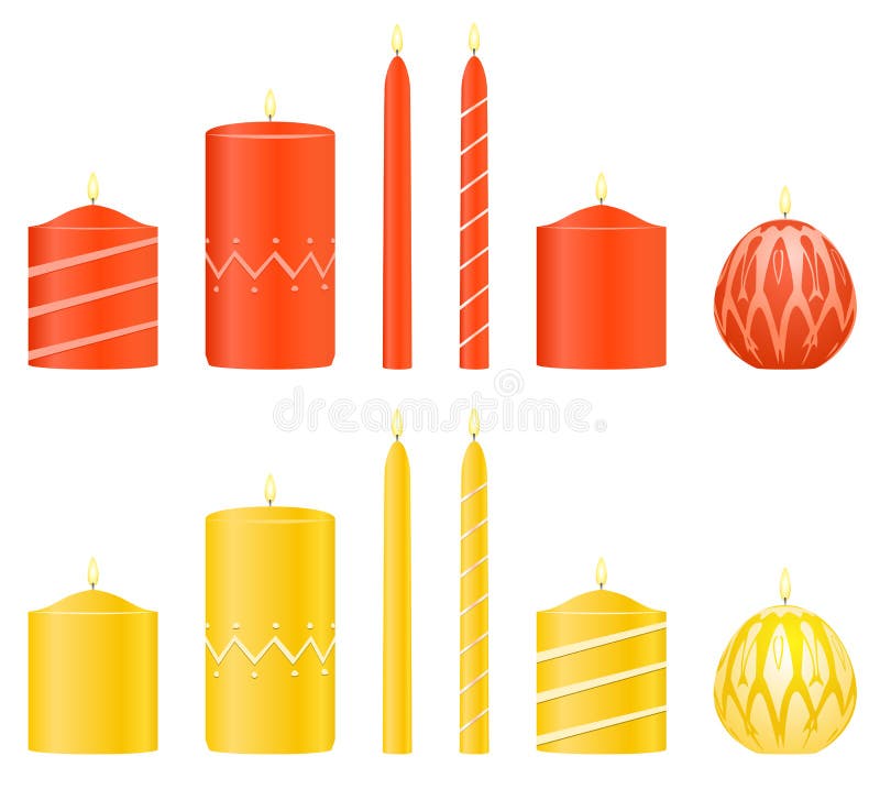 Vector set candles stock vector. Illustration of celebrate - 28199322