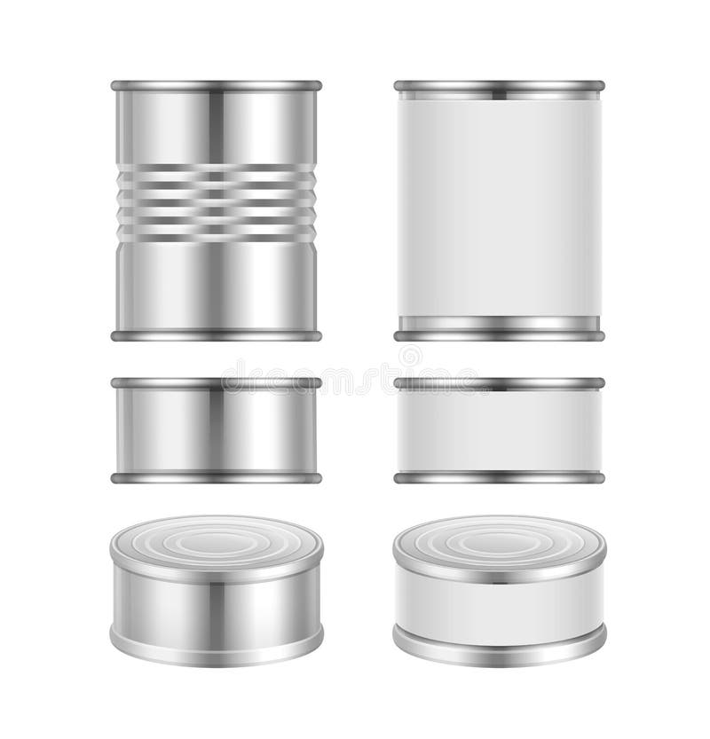 Vector set of canned goods stock vector. Illustration of metal - 89955730